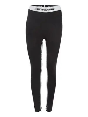 Rabanne Logo-tape Leggings - Black