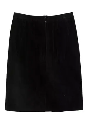 Burberry 1990s Corduroy Midi Skirt - Black