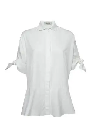 Carolina Herrera Logo Jacquard Cotton Blouse - White