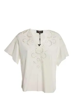 Paule Ka Broderie-anglaise Blouse - White