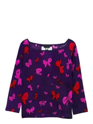 Versace 1998-1999 Butterfly Pattern Jumper - Purple