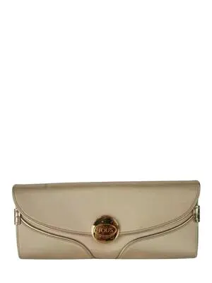 TOD'S Logo Clutch Bag - Neutrals