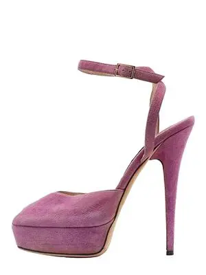 JIMMY CHOO Platform Buckle Sandals - Purple