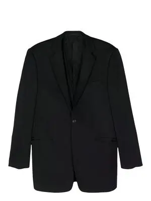 Giorgio Armani 2000s Single-breasted Striped Blazer - Blue