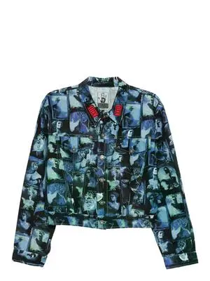 Jean Paul Gaultier 1990s Printed Cotton Jacket - Blue