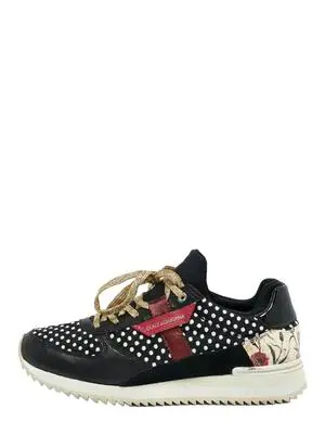 Dolce & Gabbana Polka-dot Floral Sneakers - Black