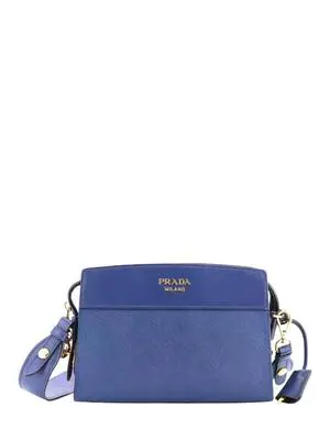 Prada Esplanade Saffiano City Calf Crossbody Bag - Blue