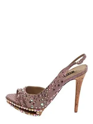 LE SILLA 125mm Crystal-embellished Slingback Sandals - Purple