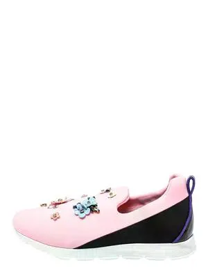 Dolce & Gabbana Floral-embellished Slip-on Sneakers - Pink