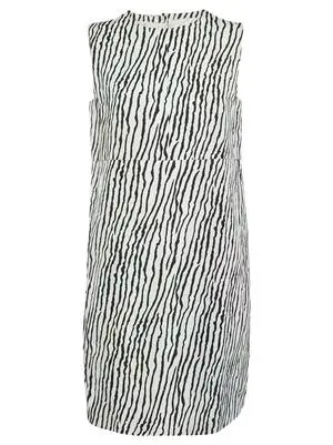 Max Mara Striped Print Dress - White