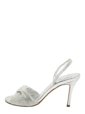 GIUSEPPE ZANOTTI 90mm Lilibeth Starlight Rhinestone-embellished Slingback Sandals - Silver