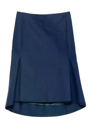 Balenciaga 2010s Cotton Midi Skirt - Blue