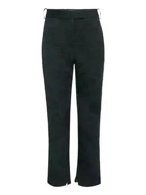 FERRAGAMO Jacquard-pattern Straight Leg Pants - Black