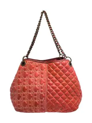 Carolina Herrera Quilted Leather Shoulder Bag - Orange