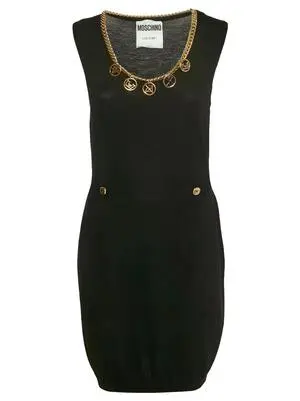 Moschino Embellished-neckline Mini Dress - Black