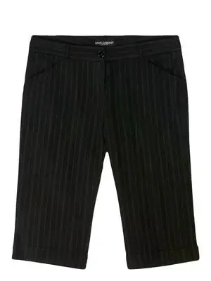 Dolce & Gabbana 2000s Pinstripe Cropped Trousers - Black