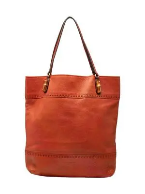 Gucci Large Leather Laidback Crafty Tote Bag - Orange