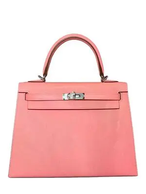 HERMÈS Kelly Sellier 25 Epsom Palladium-Hardware Handbag
