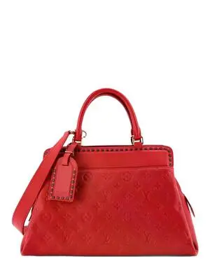LOUIS VUITTON Vosges Handbag Whipstitch Monogram Empreinte Leather Mm Satchel - Red