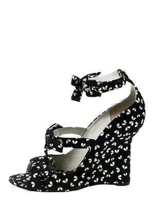 LOUIS VUITTON 110mm Bow-embellished Wedge Sandals - Black