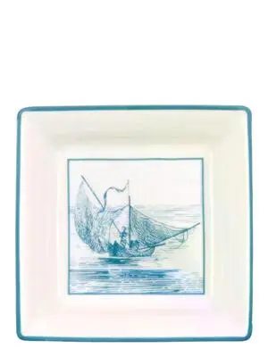 Hermès 2003 Square Porcelain Mini Decorative Tray - White