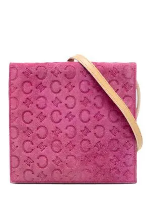 Celine Macadam Suede Crossbody Bag - Pink