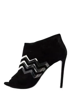 NICHOLAS KIRKWOOD 110mm Suede Chevron Booties - Black