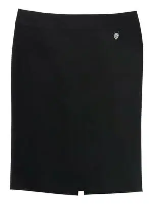 Gucci 2000s Plaque Detail Tailored Skirt - Black