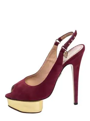 CHARLOTTE OLYMPIA 150mm Platform Slingback Pumps - Red