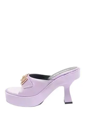 Versace 2024 Medusa Platform Satin Mules - Purple