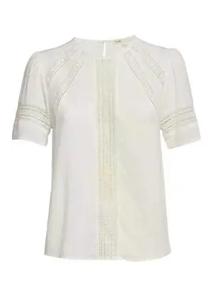 Maje Lace-insert Blouse - White