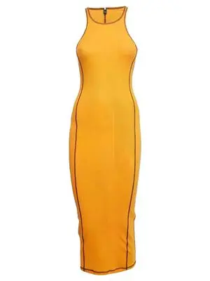 Alexander McQueen Ribbed Seam-detail Dress - Orange