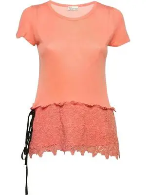 RED VALENTINO VINTAGE Vintage Lace-trim Top - Pink