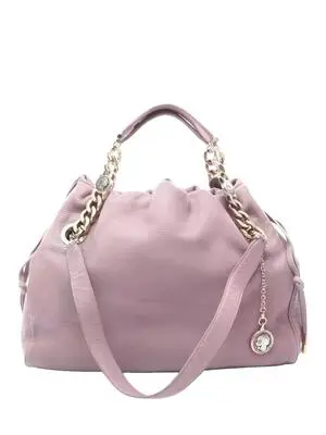 BVLGARI 2000's Chain Leather Tote Bag - Pink