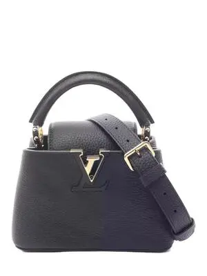 LOUIS VUITTON Capucines Mini Tote Bag - Black