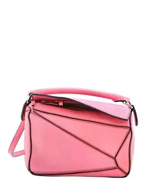 Loewe Puzzle Leather Mini Crossbody Bag - Pink