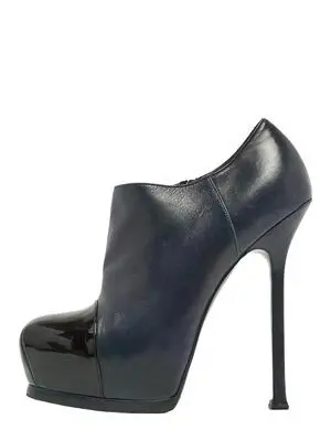 Saint Laurent Leather Heeled Boots - Blue