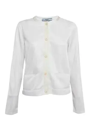 Prada Button-up Elbow-patch Blouse - White