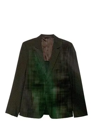 Prada 2010s Check-pattern Blazer - Brown
