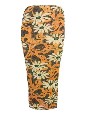 Nanushka Daisy Swirl Skirt - Orange