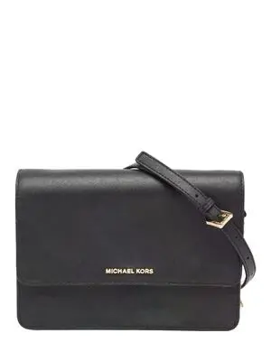 Michael Kors Leather Flap Bag - Black