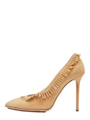 CHARLOTTE OLYMPIA 120mm Fringe-embellished Stiletto Pumps - Neutrals