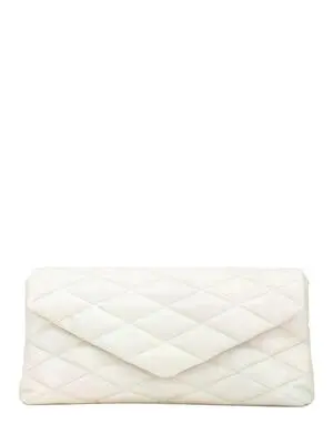 SAINT LAURENT Saint Laurent Pre-Owned 2021 Large Quilted Lambskin Sade Clutch Bag