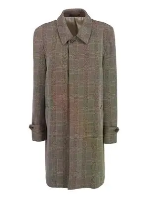 Comme Des Garçons Checked Mid-length Coat - Brown