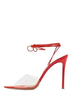 GIANVITO ROSSI 115mm Leather Lace-up Sandals - Red
