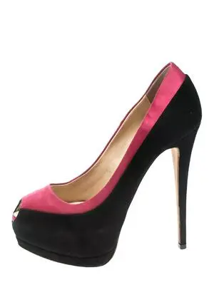 GIUSEPPE ZANOTTI 145mm Suede And Satin Platform Pumps - Black
