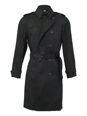Saint Laurent Double-breasted Belted Trench Coat - Black