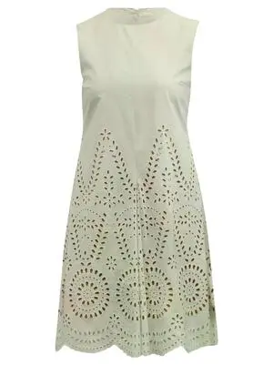 Stella McCartney 2000s Eyelet-pattern Sheath Mini Dress - Neutrals