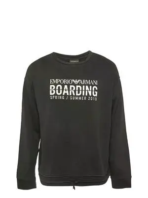 Emporio Armani Boarding-print Sweatshirt - Black
