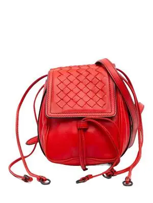 Bottega Veneta Nappa Intrecciato Double Sided Flap Crossbody Bag - Red